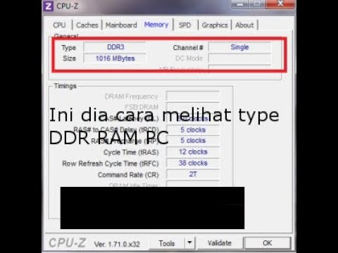 Cara mengetahui versi DDR RAM PC/Laptop (CPUID CPU-Z) - YouTube