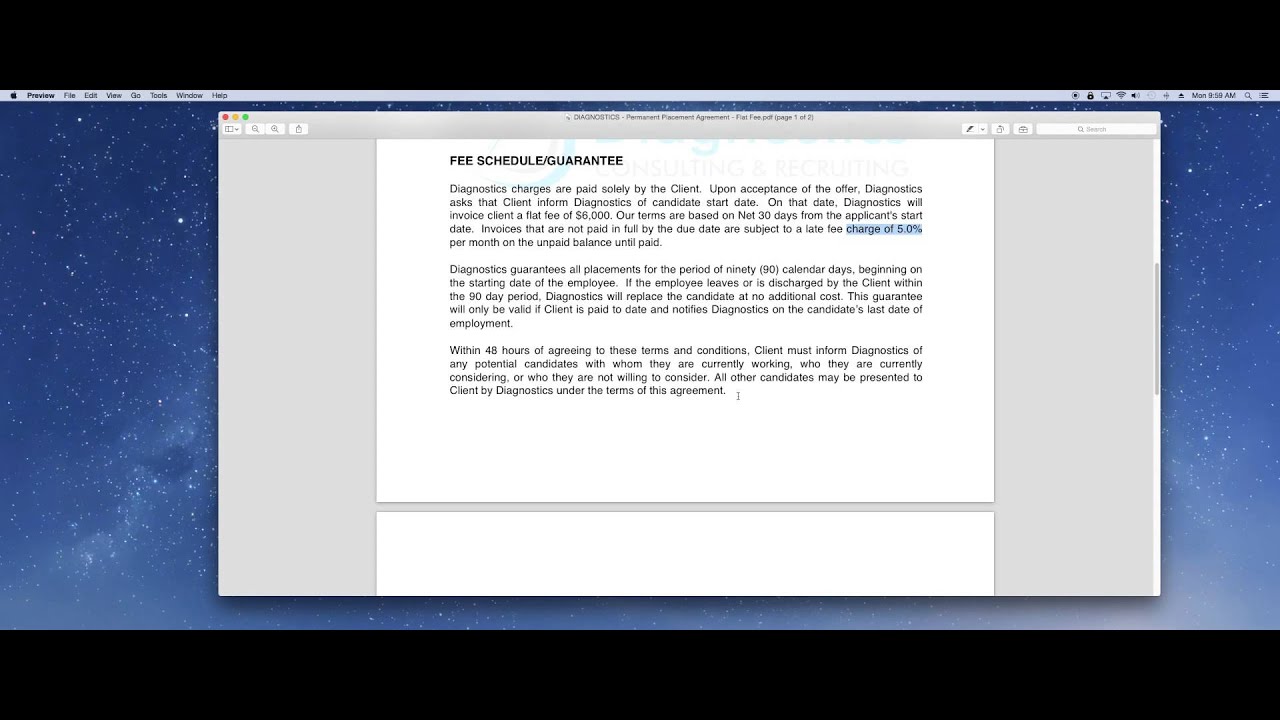 Permanent Placement Fee Agreement Tutorial - YouTube