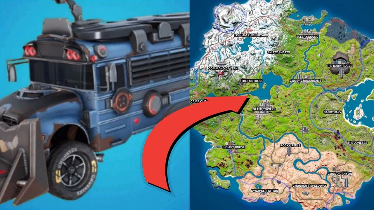 All Fortnite Battle Bus Locations + GAMEPLAY (Where To Find Battle ...