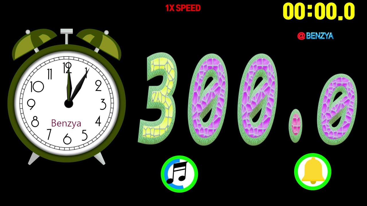 300second countdown timer alarm🔔 - YouTube