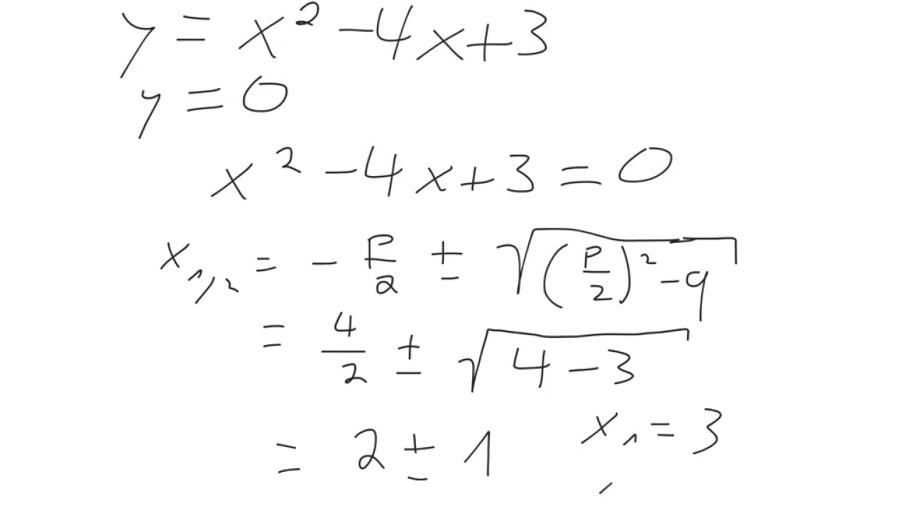 Nullstellen quadratischer Funktionen - YouTube