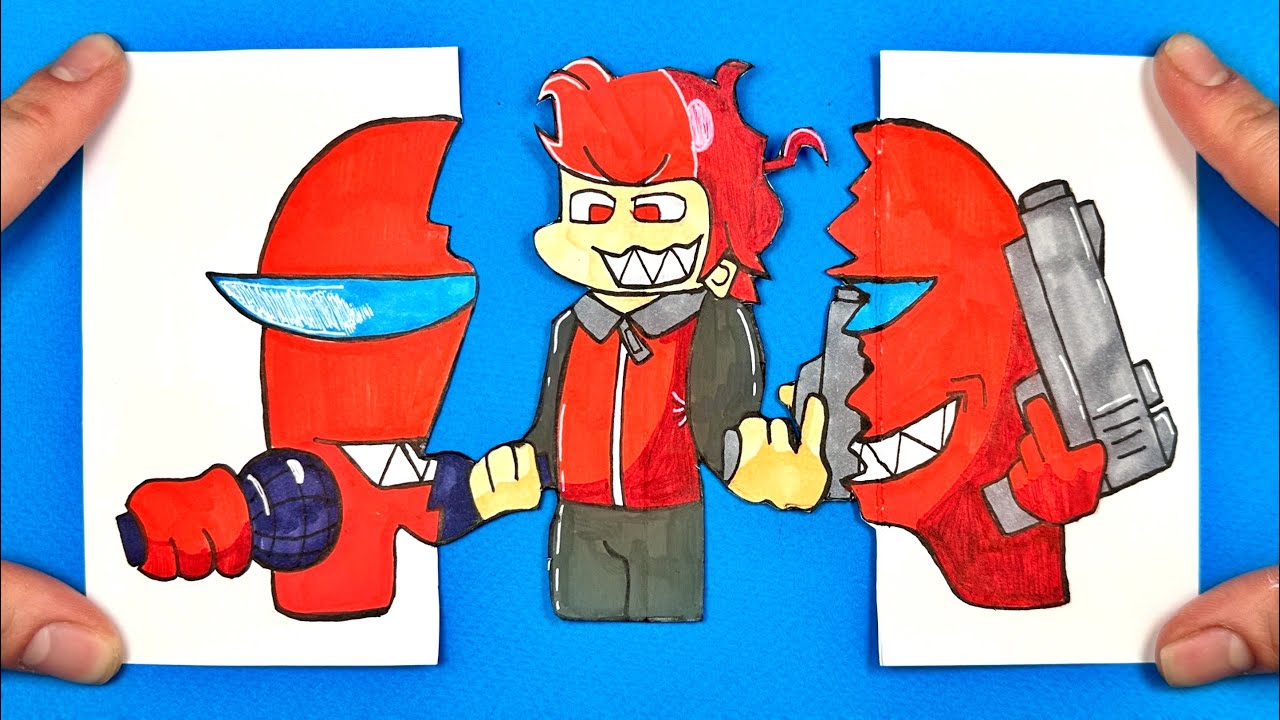 [Drawing] Imposter but Human (AMONG US Real Life) : FNF Mod-Black ...