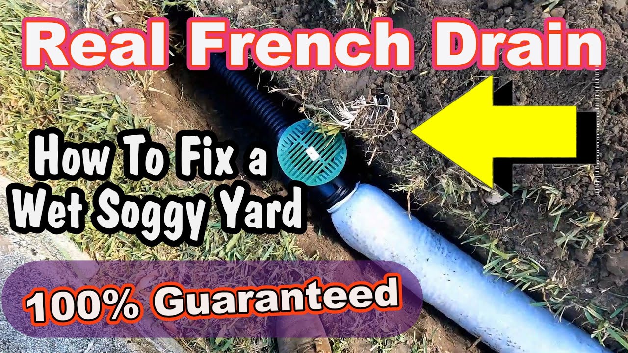 How to Dry Out Wet Soggy Ground! GUARANTEED - DIY French Drain - YouTube