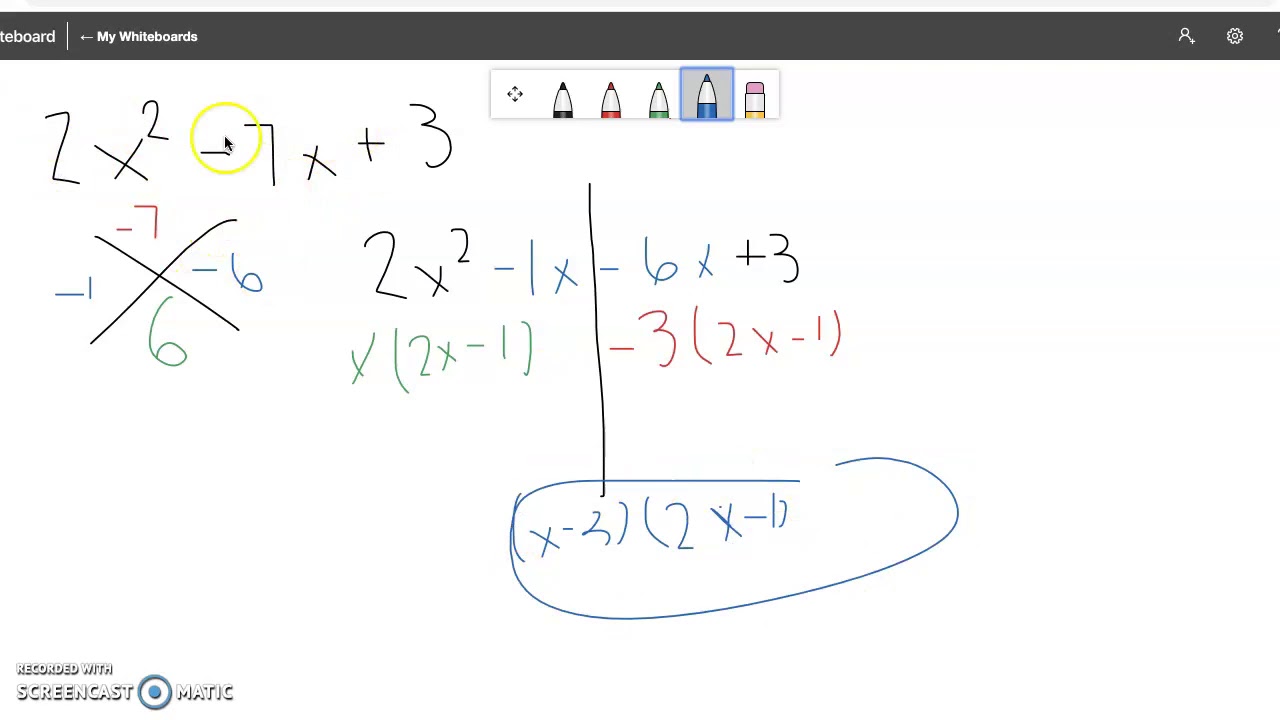 Factoring with ax^2 + bx + c - YouTube