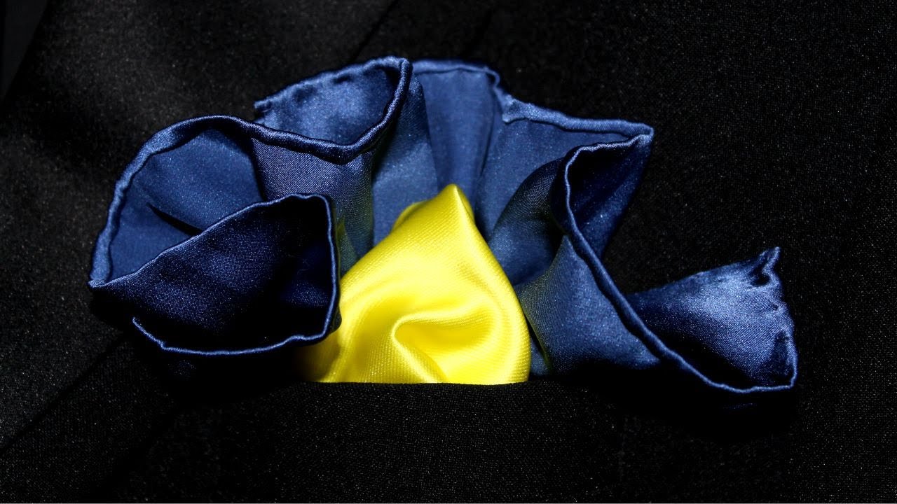How to Fold a Pocket Square - Fan Fold & Puff Fold with Two Squares ...