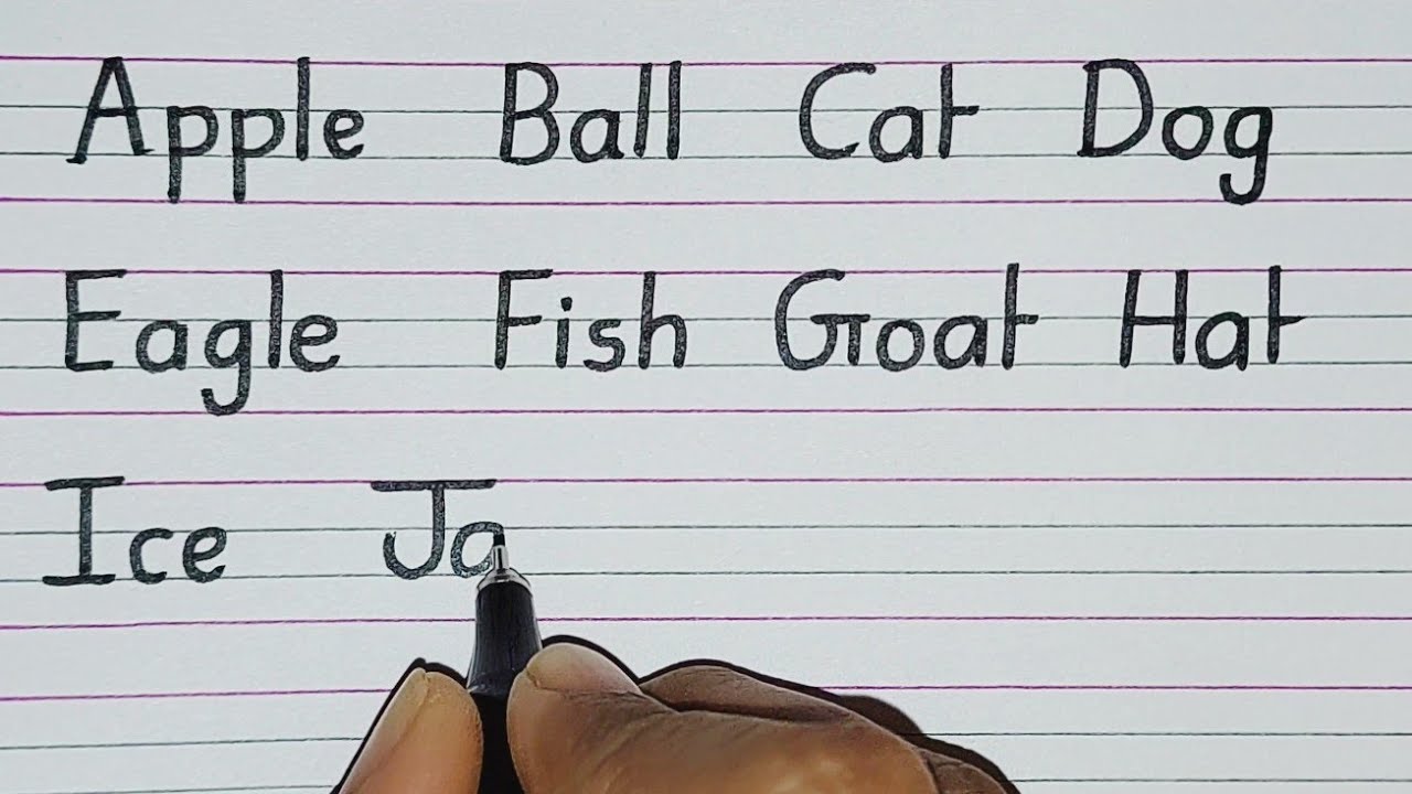 How to Improve Handwriting//Alphabets A to Z words//Neat and Clean ...