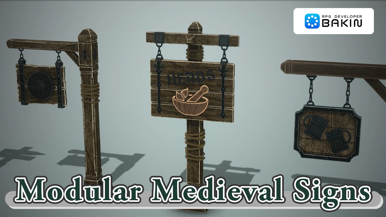 DLC: Modular Medieval Signs[RPG Developer Bakin] - YouTube