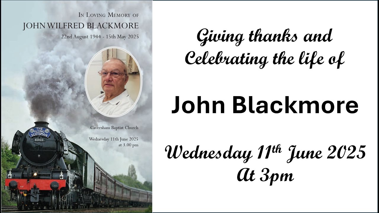 Thanksgiving and celebration for the life of John Blackmore - YouTube