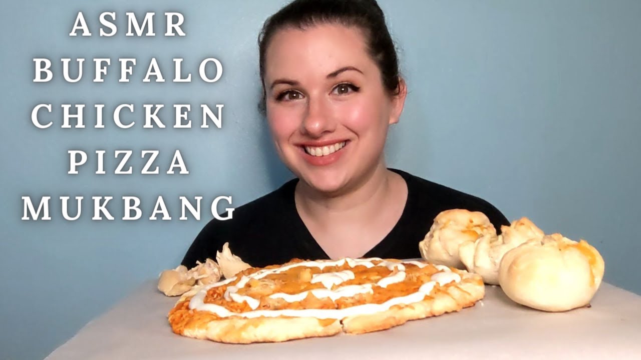 ASMR BUFFALO CHICKEN PIZZA MUKBANG FT. ORVILLE | Eating Show *No ...