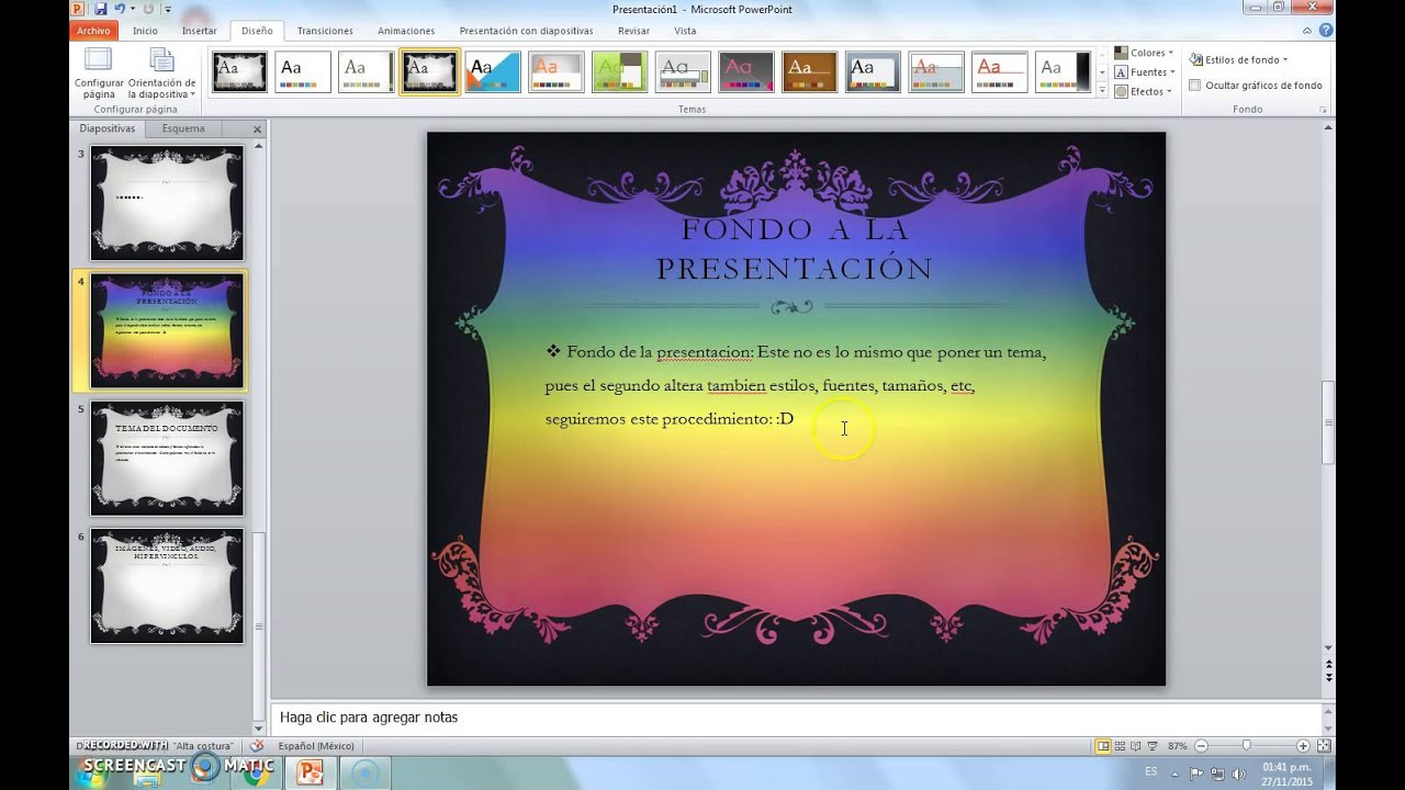 Tutorial de powerpoint: Diseño, tema, insertar objetos, fondo... - YouTube