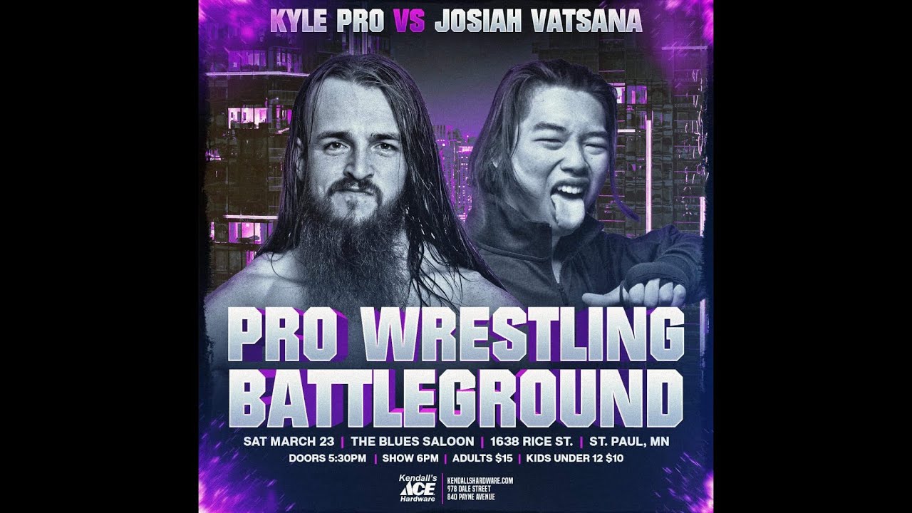 Josiah Vatsana vs Kyle Pro 3/23/24 Pro Wrestling Battleground - YouTube