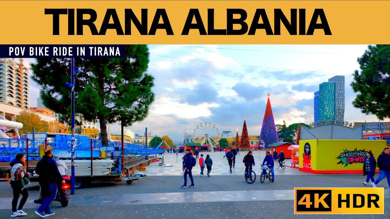 TIRANA, ALBANIA - POV BIKE RIDE IN TIRANA, DECEMBER 2024 [4K HDR] - YouTube