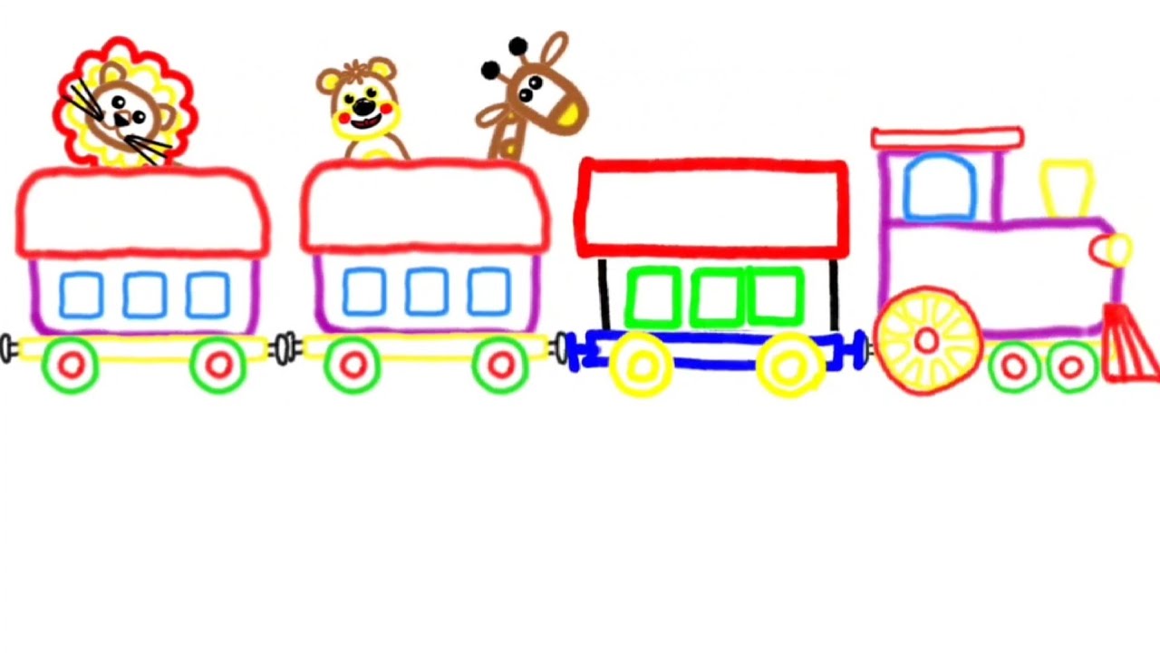 How to draw wagon train |step by step drawing |colourfull wagon | easy ...