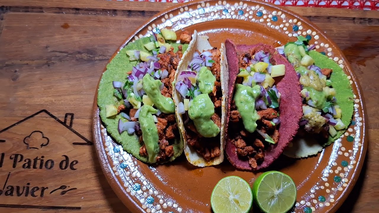 TACOS DE CARNE ADOBADA ASADA MUY COLORIDOS Y CON MUCHO SABOR - YouTube