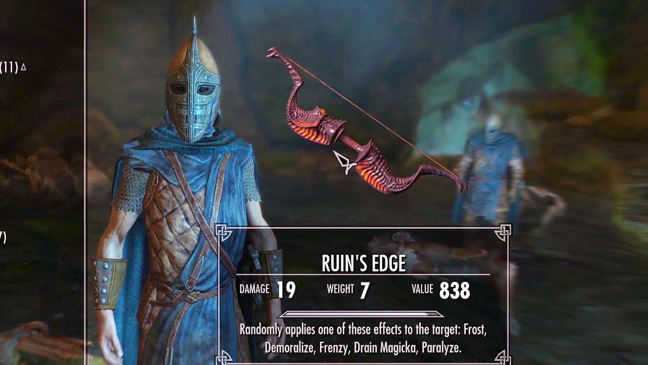 Lucien Flavius's lines about Ruin's Edge bow. Skyrim AE - YouTube
