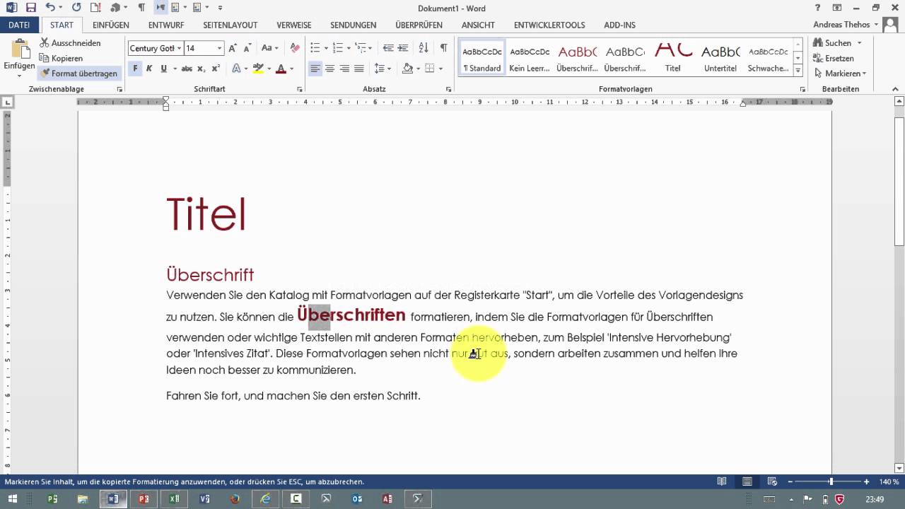 Word Shortcuts - Strg + Shift + C und V - Format kopieren und einfügen ...