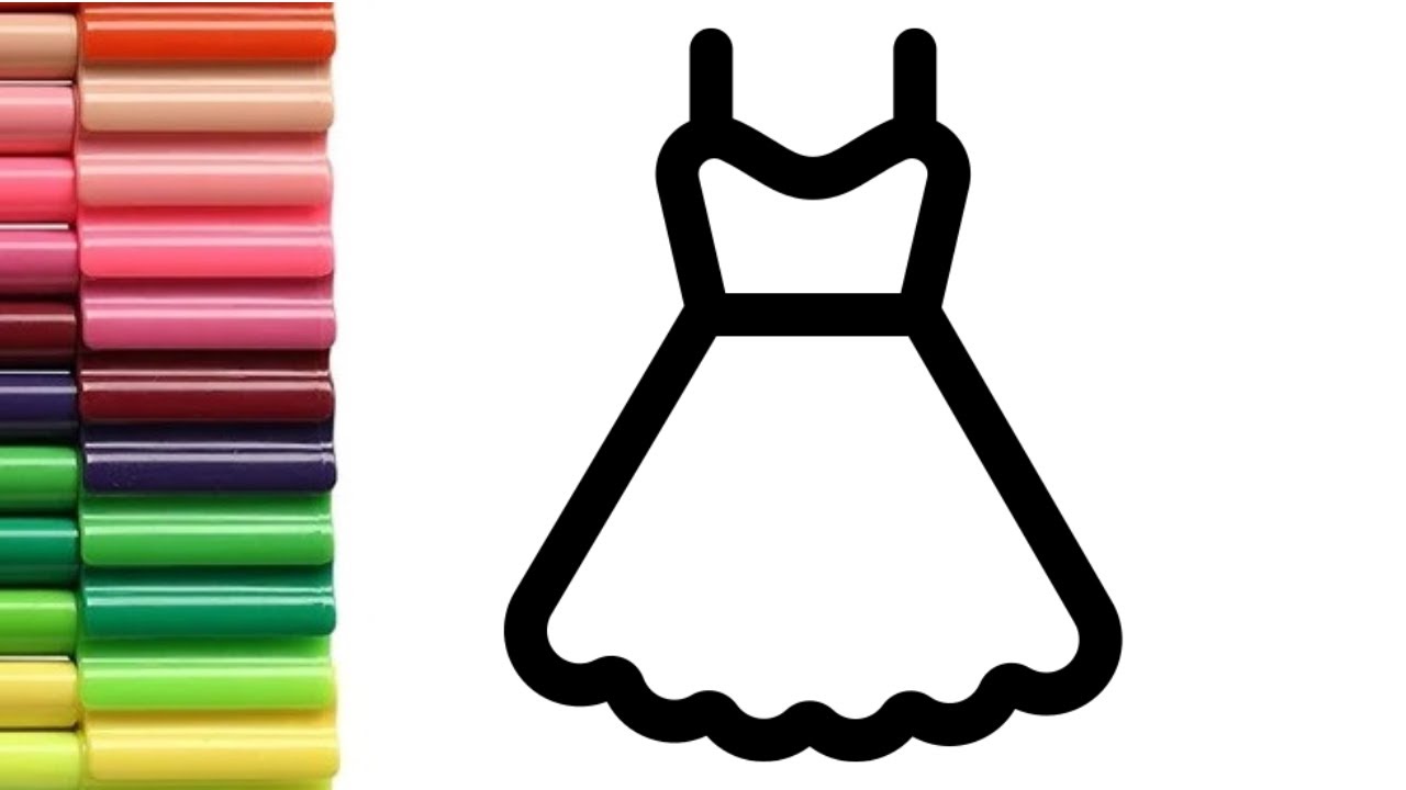 How to draw Doll Dress |Simple and Easy Doll Dress drawing painting ...