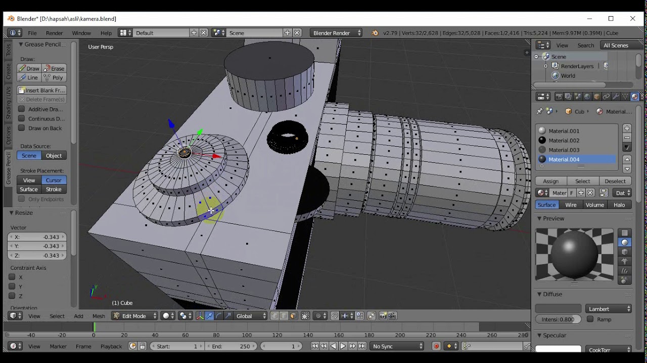 AMPUHH! CARA MEMBUAT 3D MODEL KAMERA FUJI || Sketsa 3D Blender kamera ...