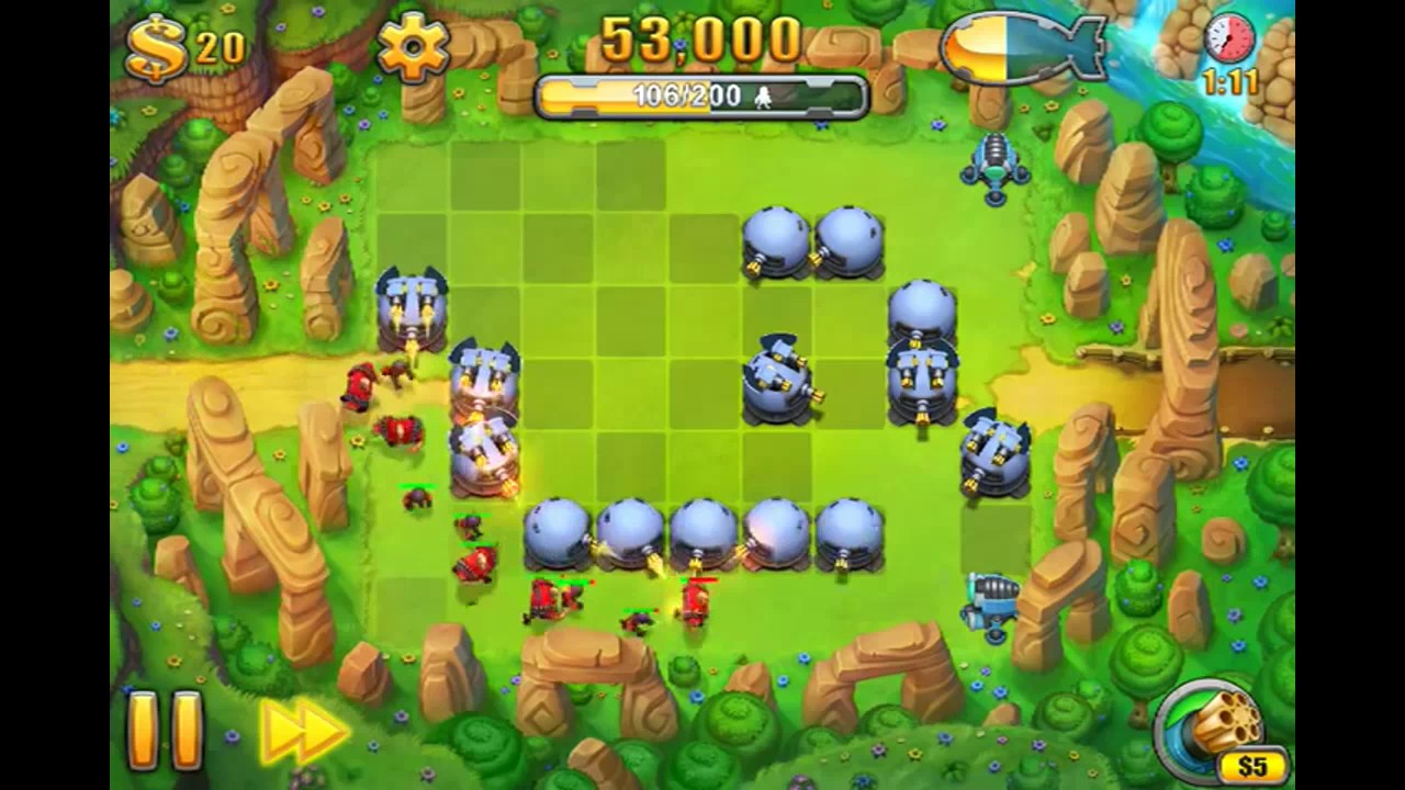 Fieldrunners 2 - Grasslands 03 - Speed Henge (Heroic) - YouTube