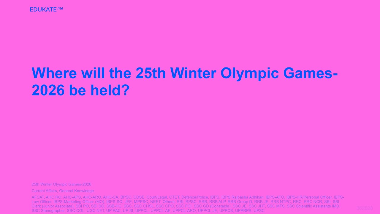 Where will the 25th Winter Olympic Games-2026 be held? - YouTube