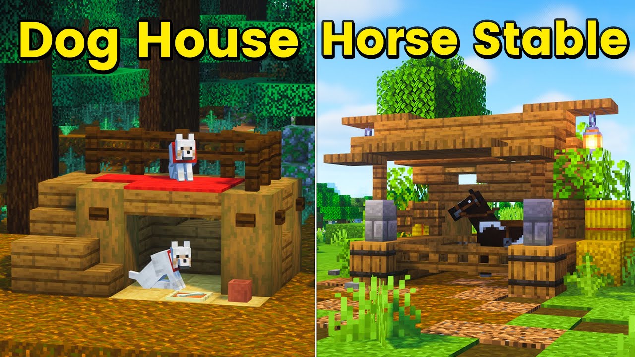 How to Build Simple Pet Houses in Minecraft - YouTube