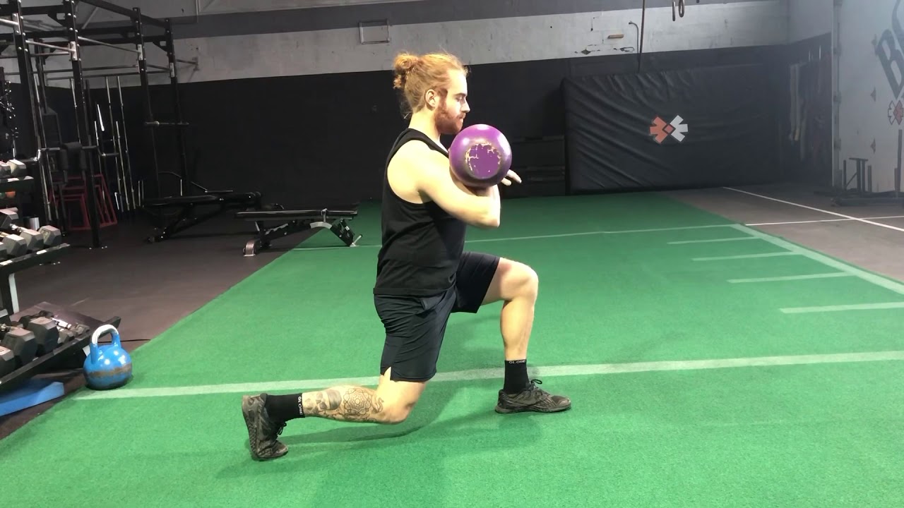 Lunge Hold single ARM KB Press - YouTube