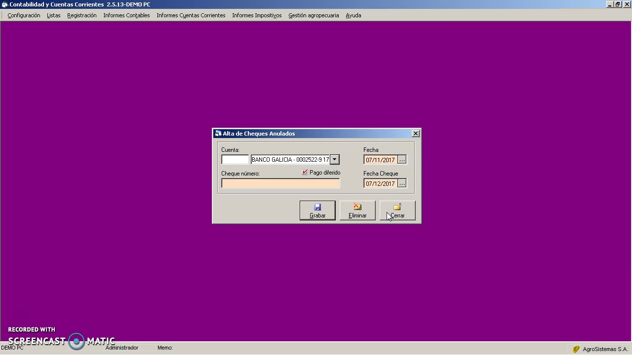 ¿Cómo dar de alta un cheque anulado? - YouTube