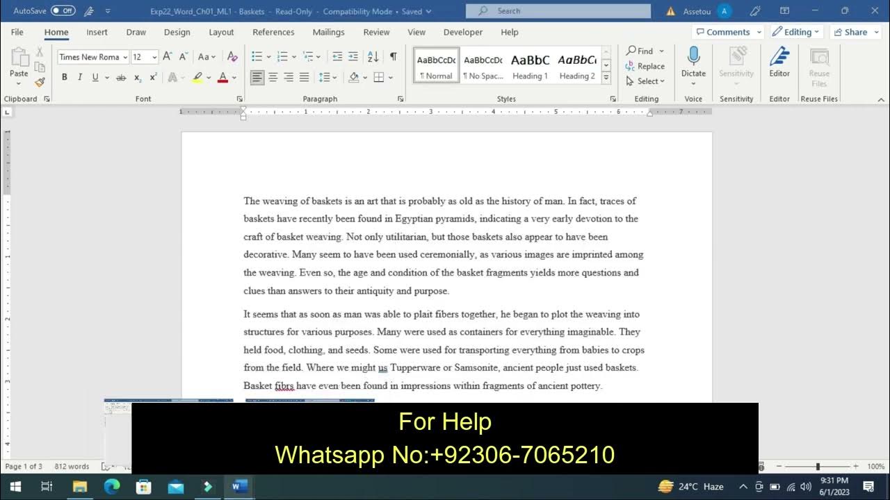 Exp22_Word_Ch01_ML1_Baskets | Exp22 Word Ch01 ML1 Baskets | Exp22 Word Chapter01 Mid Level 1 ...