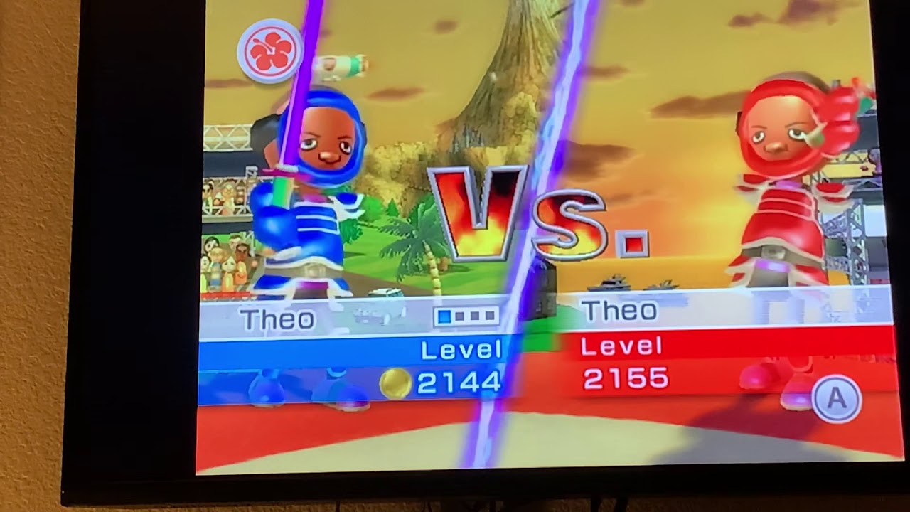 Wii Sports Resort Swordplay Duel Theo vs Theo Round 1 BUT THEN!!!!! I ...