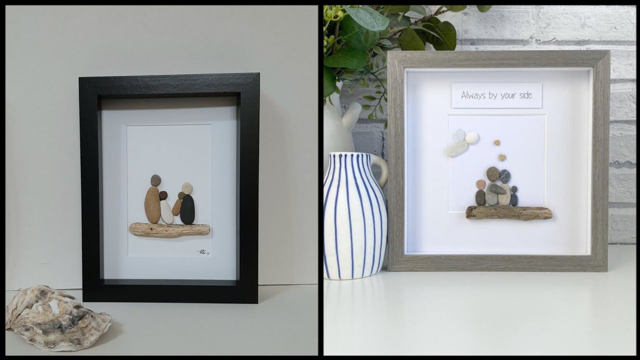 unique and stylish pebbles Frames||DIY best pebbles art for family ...
