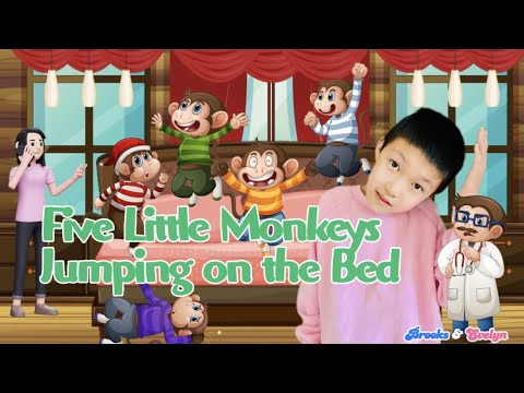 Five Little Monkeys Jumping on the Bed w/ Lyrics+5 Little Monkeys ...