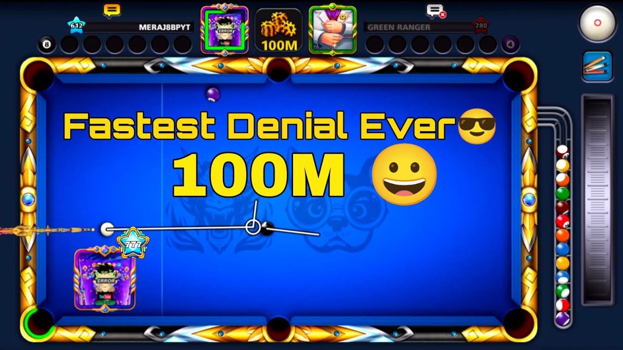 8Ball Pool - OLYMPUS 100M 😎 Table Fastest Denial Ever Without Edited ...