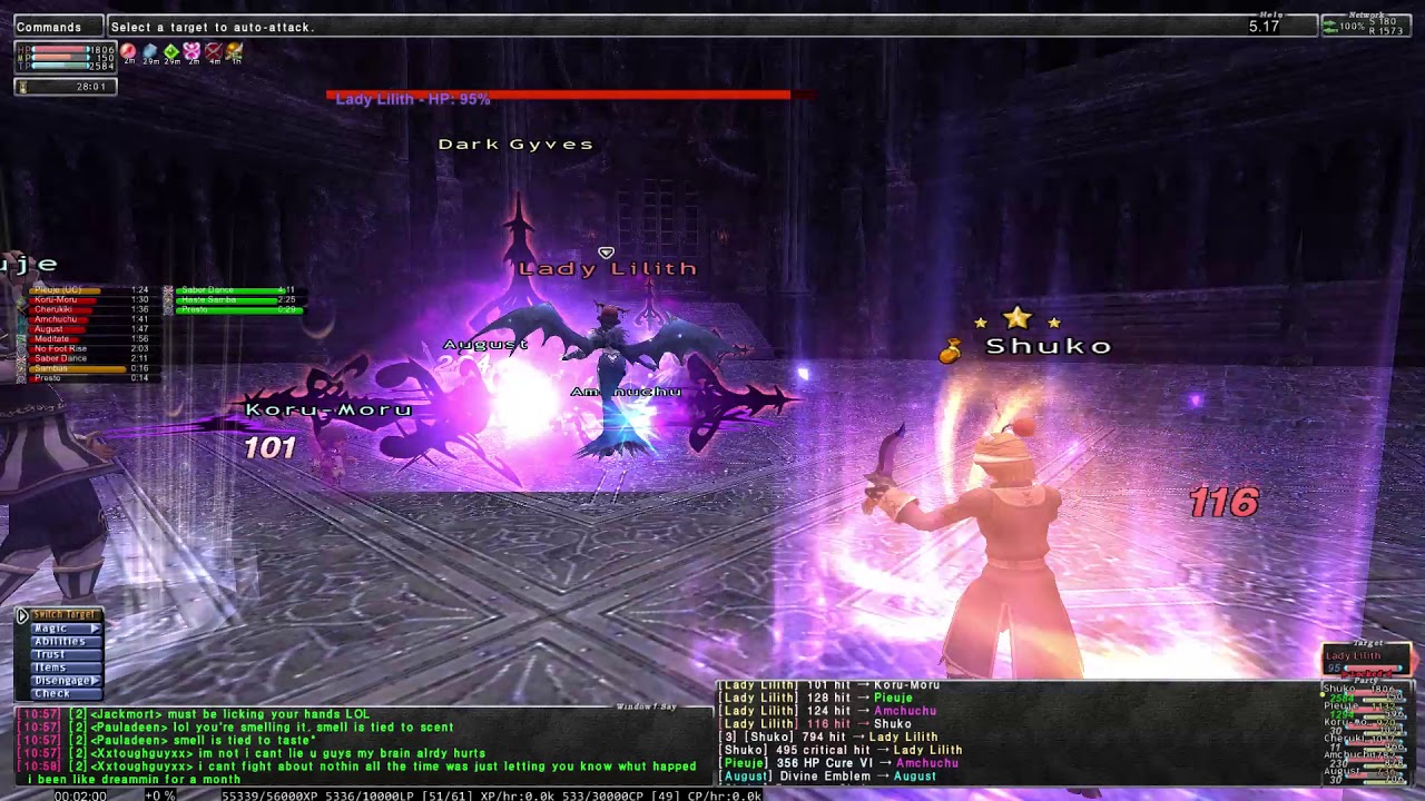 FFXI High Tier Lilith 119 DNC Solo Shuko - YouTube