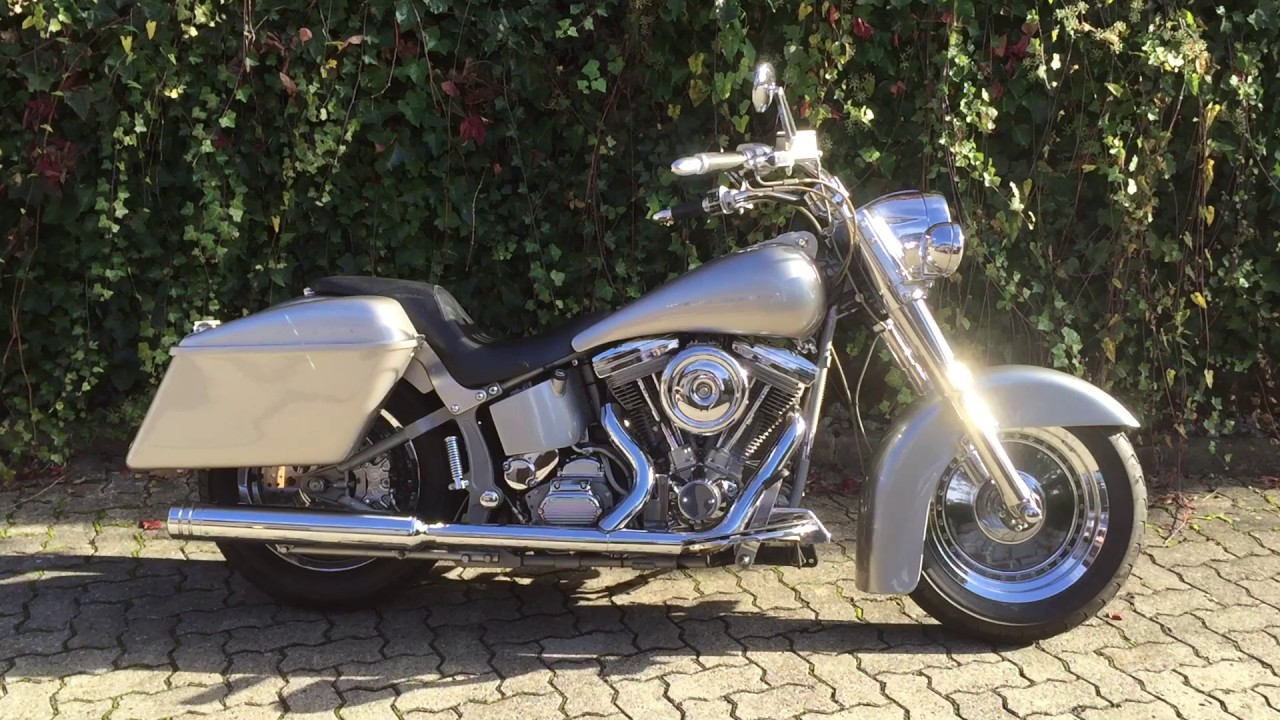 Harley Fat Boy FLSTF Grey Ghost 1340 Evo - YouTube