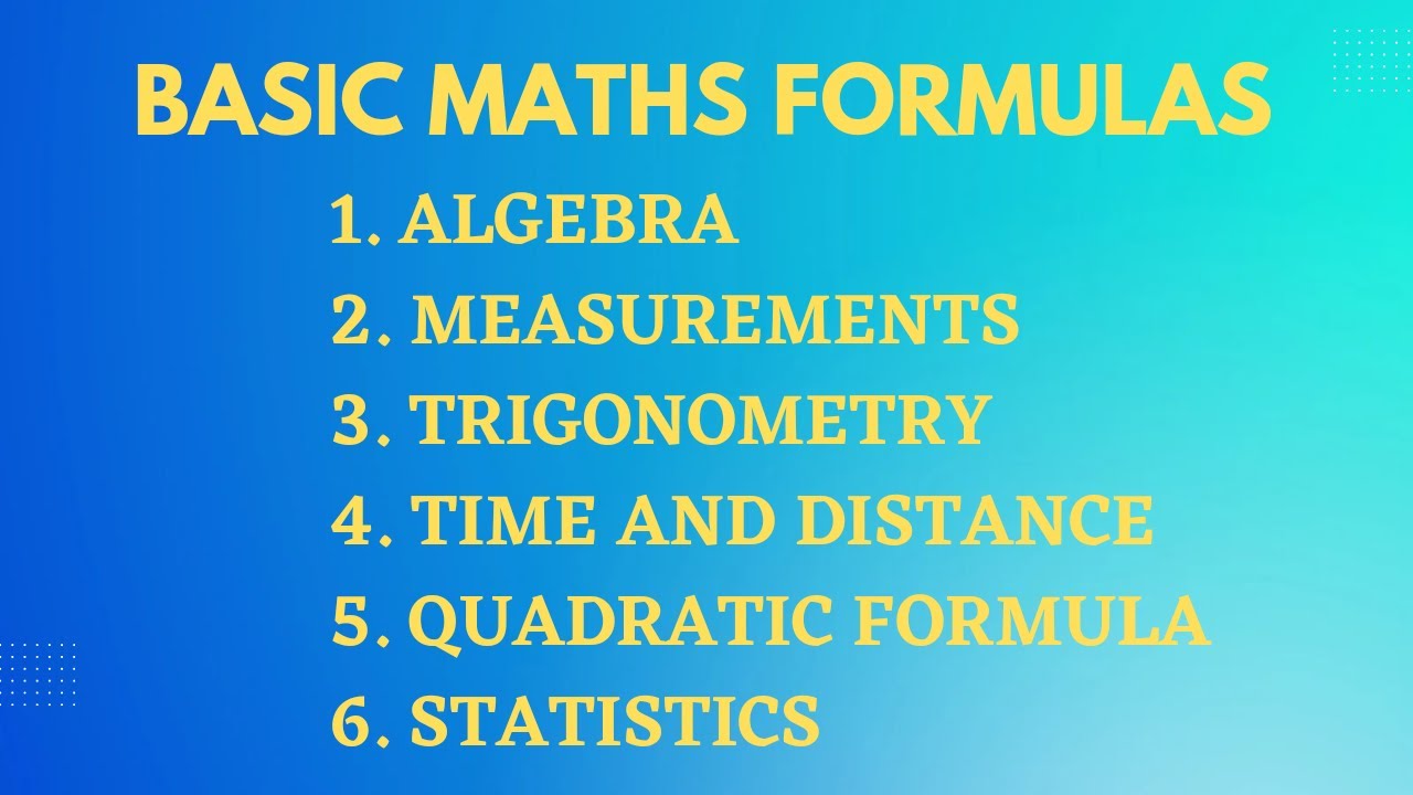 Basic Maths Formulas || for students and for peoples who are hunting ...
