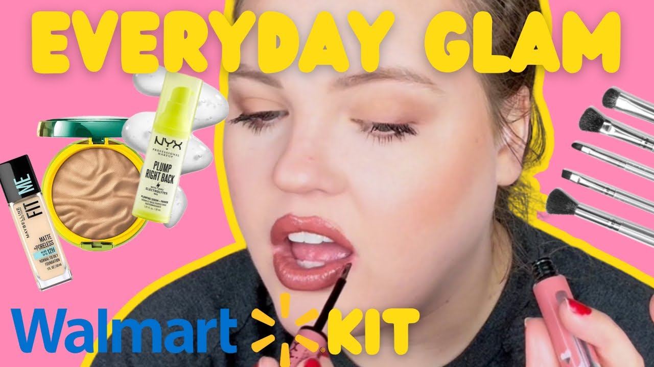 Everyday Glam Using Walmart Makeup - YouTube