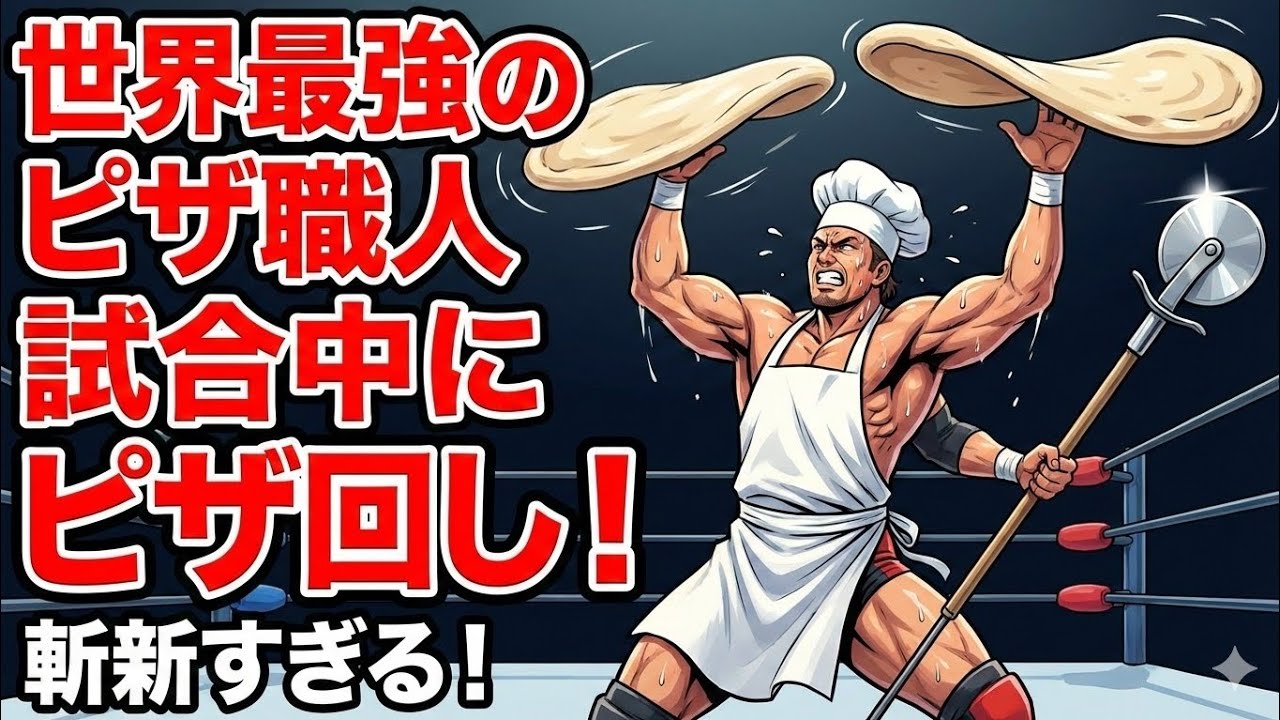“The World’s Strongest Pizza Chef Wrestler?! Spinning Dough Mid-Match ...
