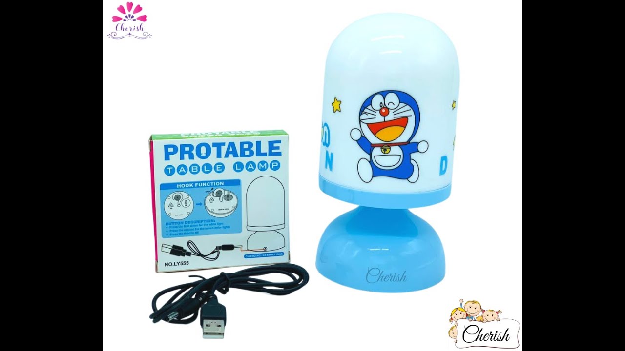 Doremon LED Color Changing Portable Table Lamp Night Light - YouTube