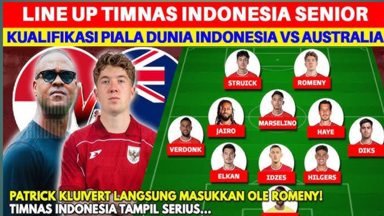 PREDIKSI LINE UP TIMNAS SENIOR VS AUSTRALIA KUALIFIKASI PIALA DUNIA 5 ...