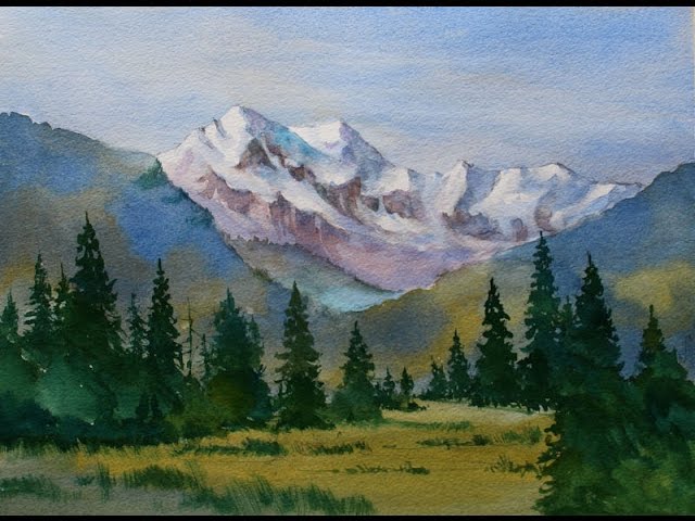 Simple Watercolor Mountains Easy Watercolor Landscapes Day 2 How To