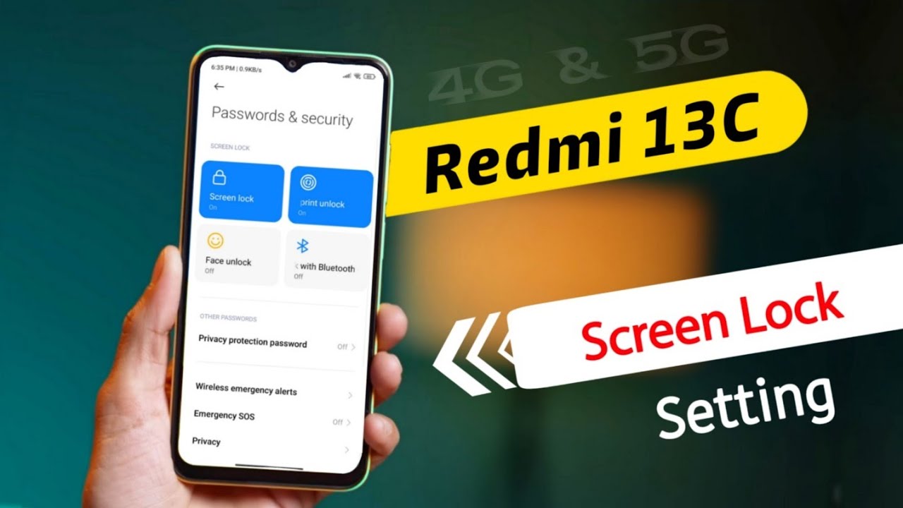 Redmi 13C 5g Password & Security Setting | Redmi 13C Ka Pattern Lock ...
