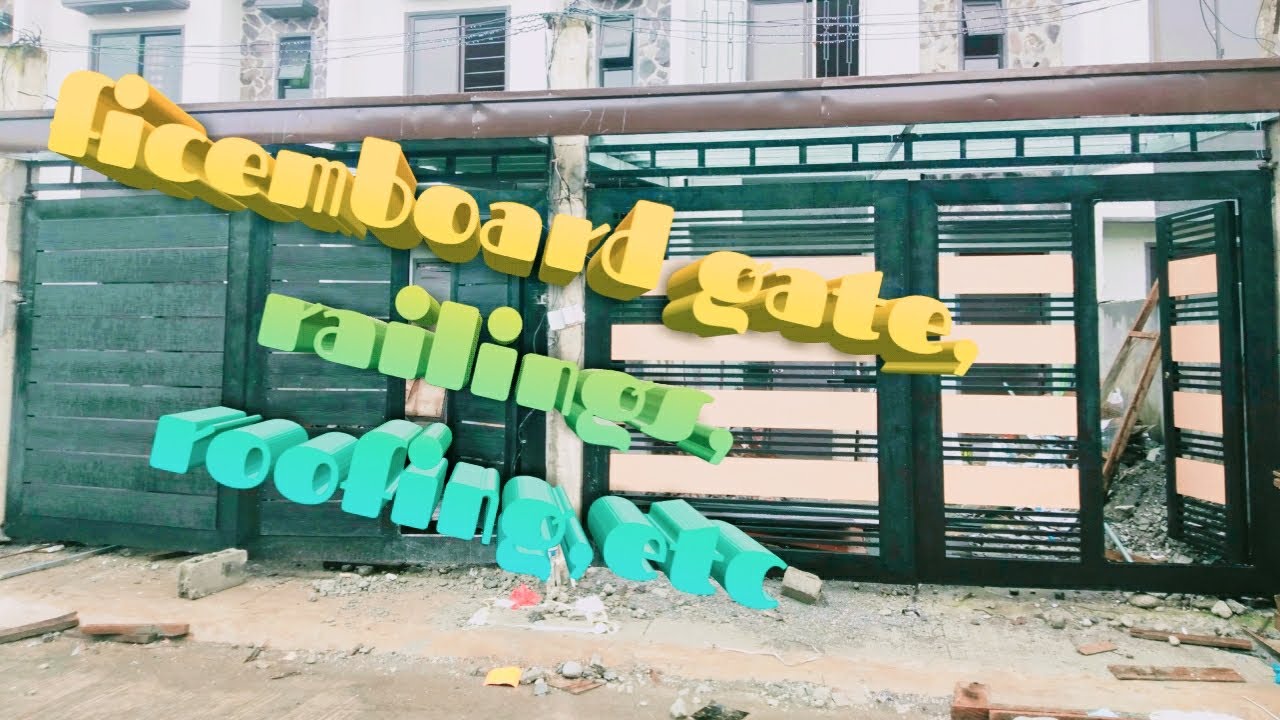 small welding project: ficemboard gate,roofing,railings,etc! - YouTube