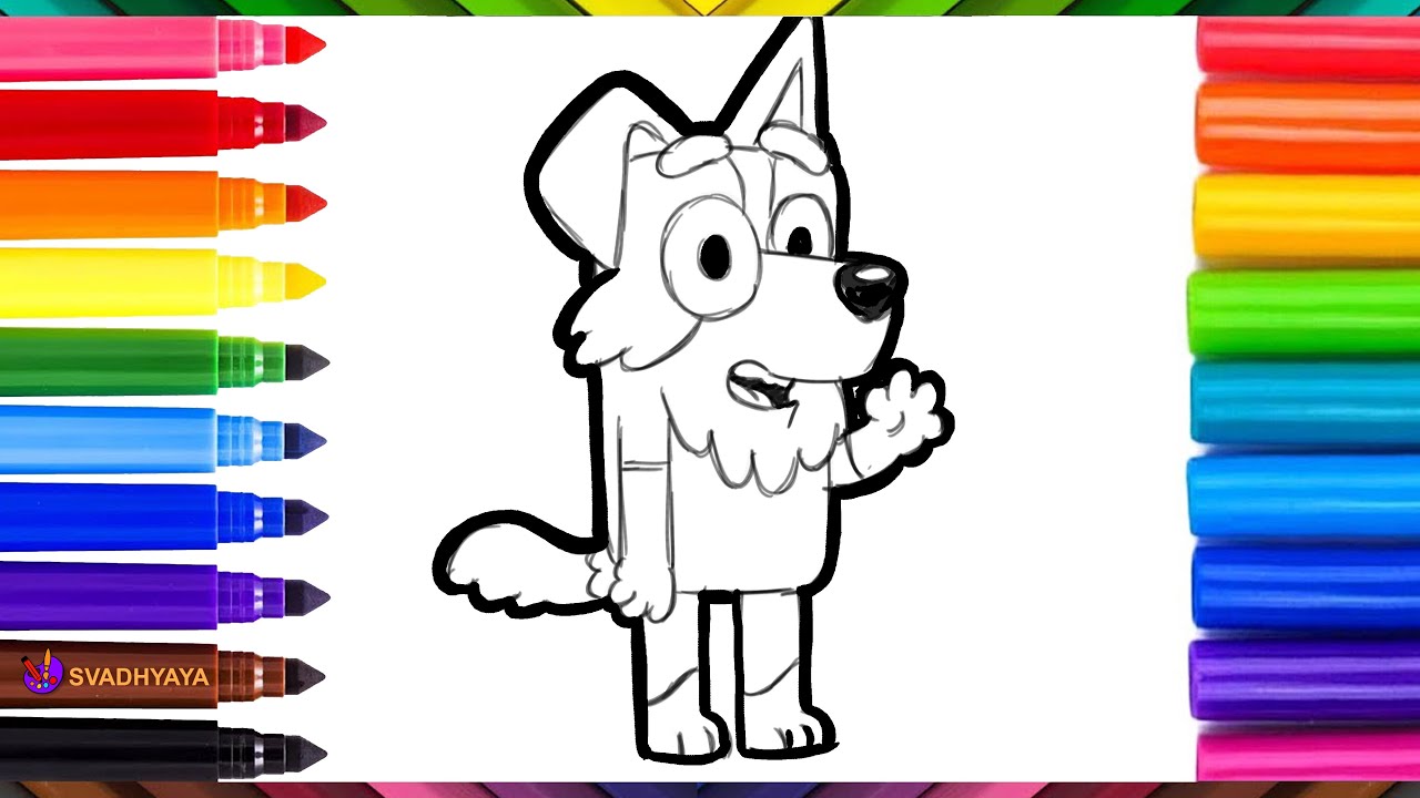how to draw bluey Mackenzie - YouTube
