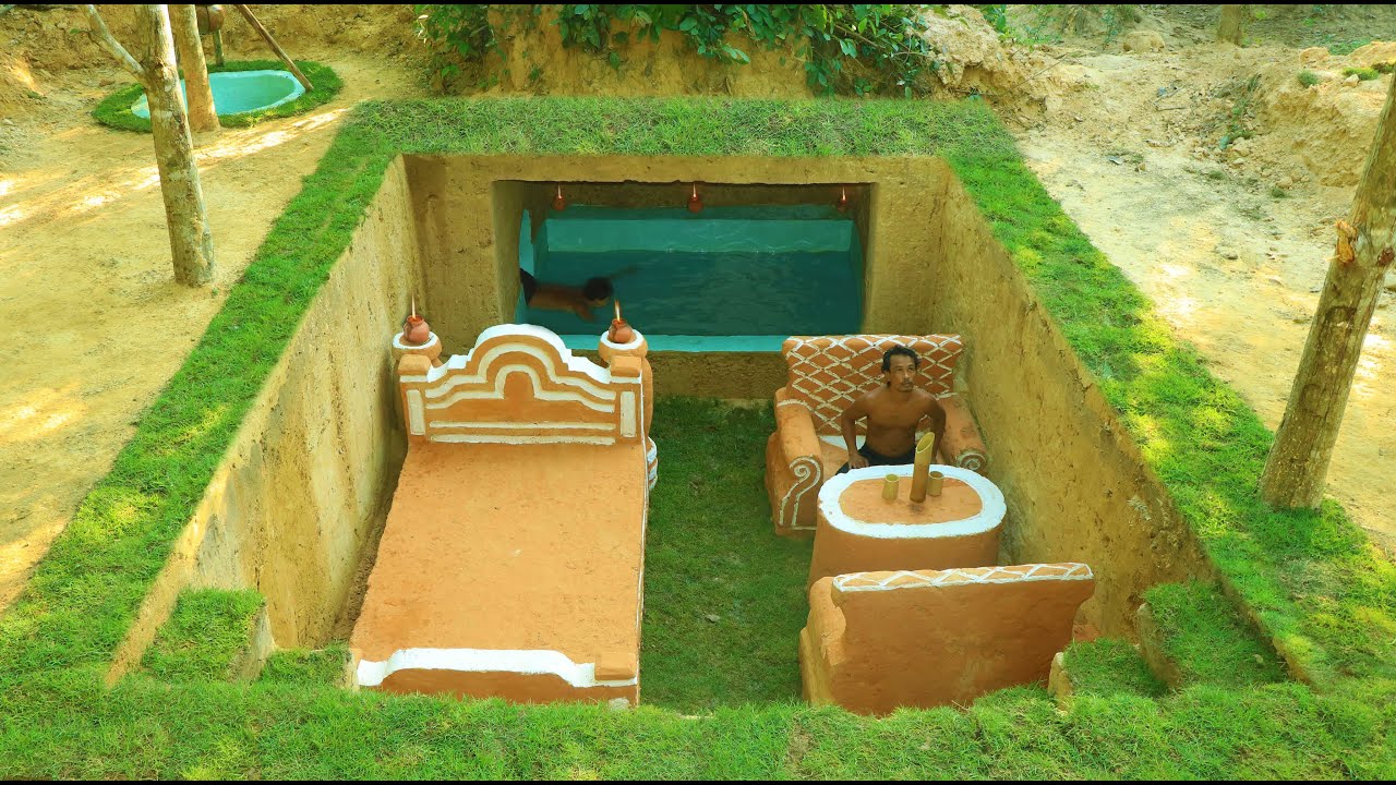 Building Cave Platinum Underground Swimming Pool With Private Living ...