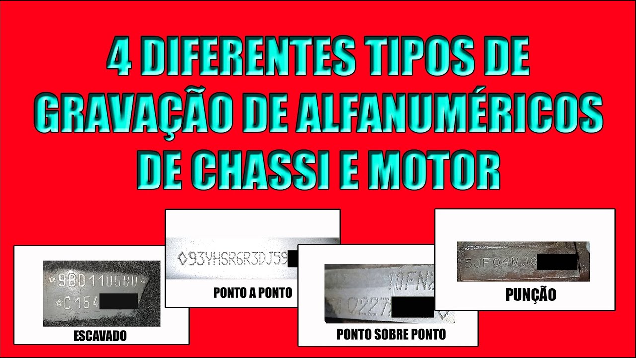 Tipos de marcação da numeração do chassi e motor das diversas marcas e ...