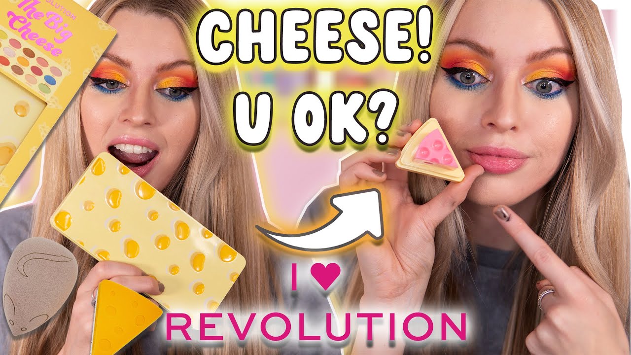 CHEESE MAKEUP !? TESTING NEW I HEART REVOLUTION 🧀 - YouTube