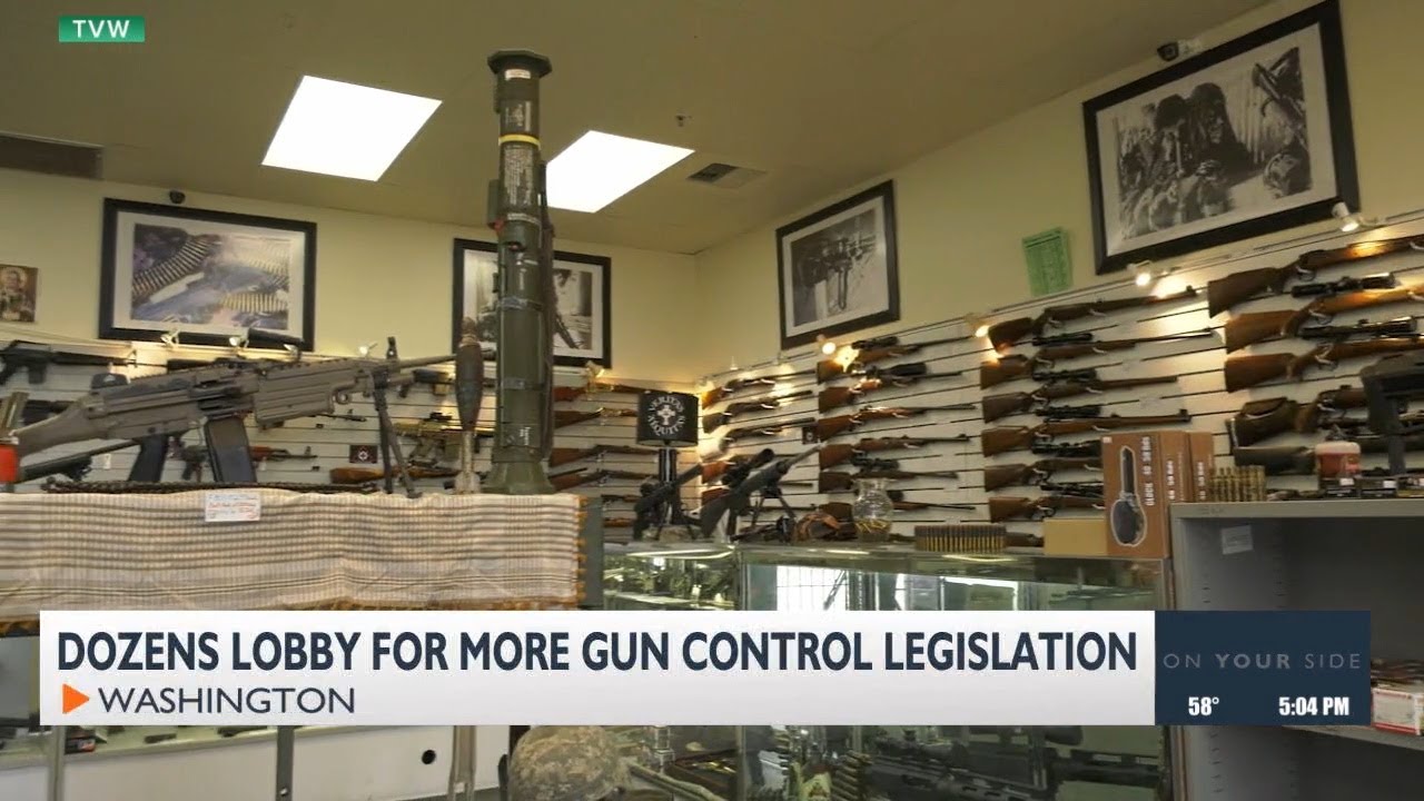 Dozens lobby for better gun control in Washington State - YouTube
