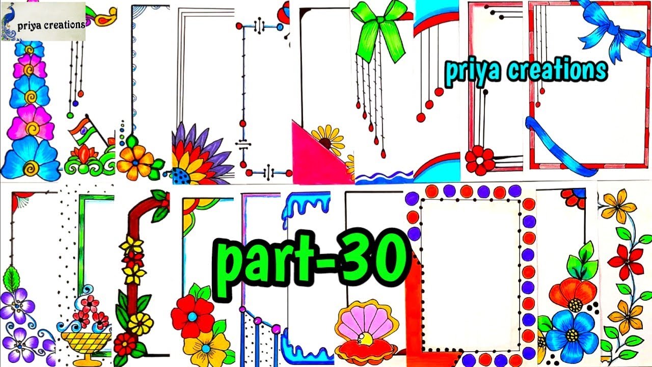 20 BEAUTIFUL BORDER DESIGNS/PART-30/PROJECT WORK DESIGNS/FILE/FRONT ...