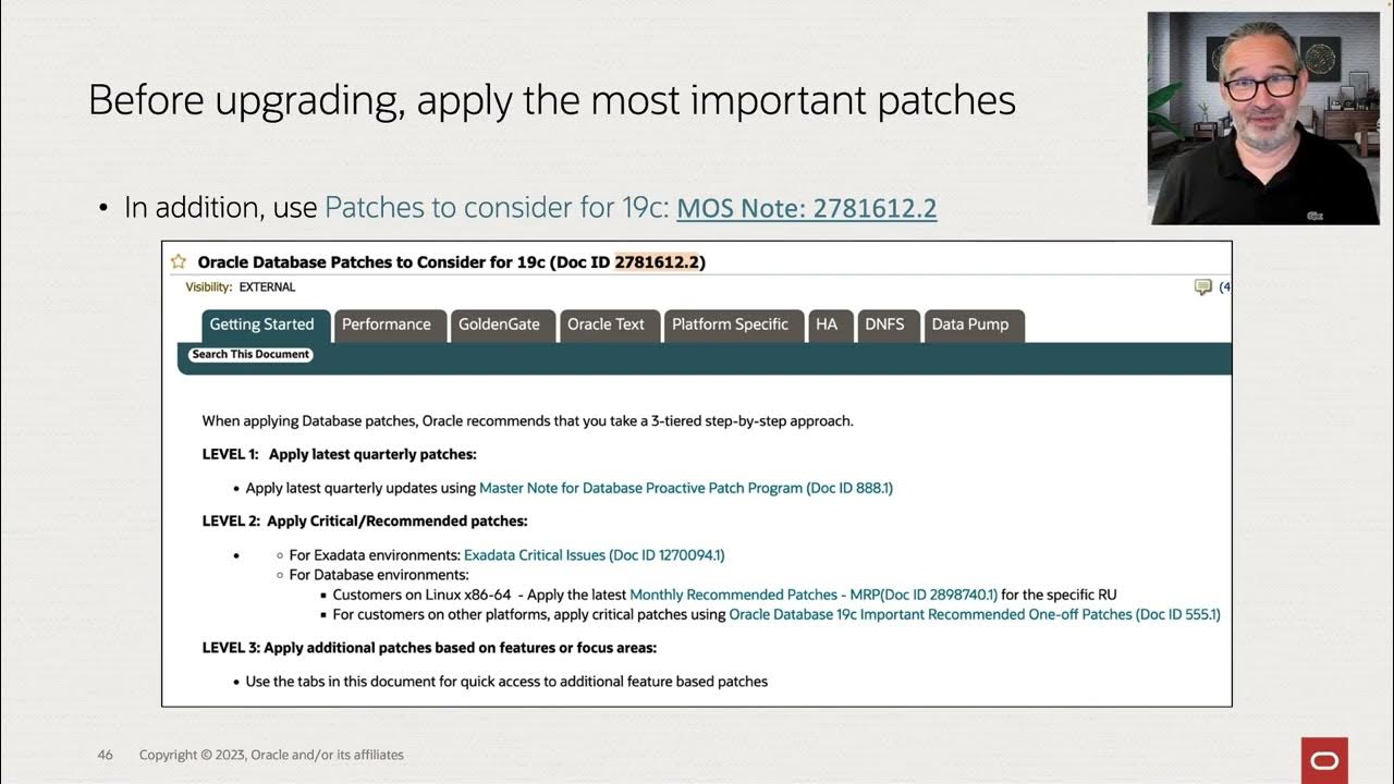 Additional patches to consider for Oracle Database 19c - YouTube