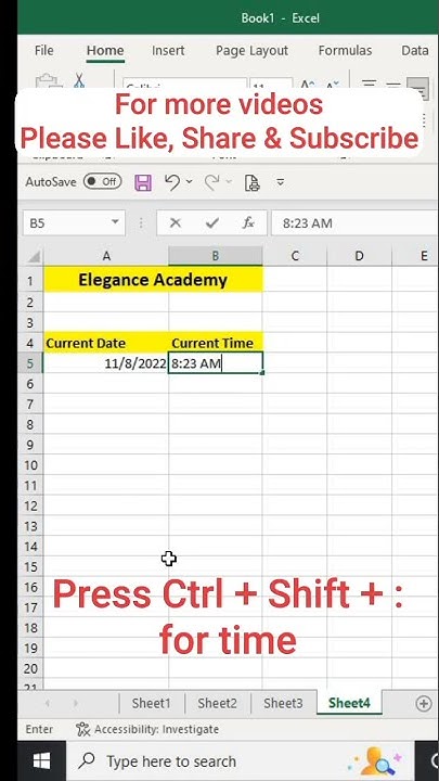 How to find date & time #excel #shorts #exceltutorial #youtubeshorts #exceltips #tips #tricks # ...